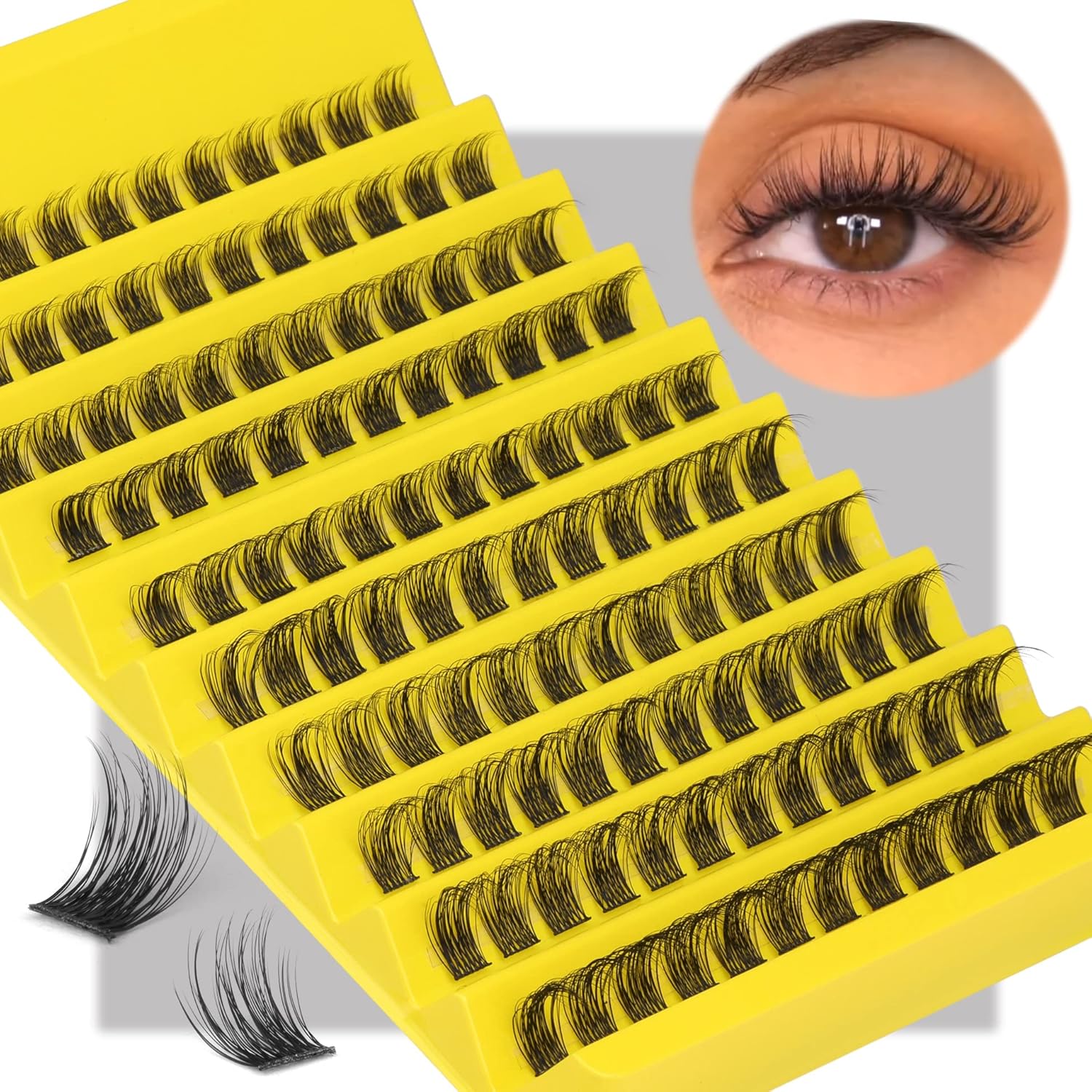Amazon.com: Cluster Lashes 120 Pcs Mixed Lengths DIY Eyelashes D Curl ...