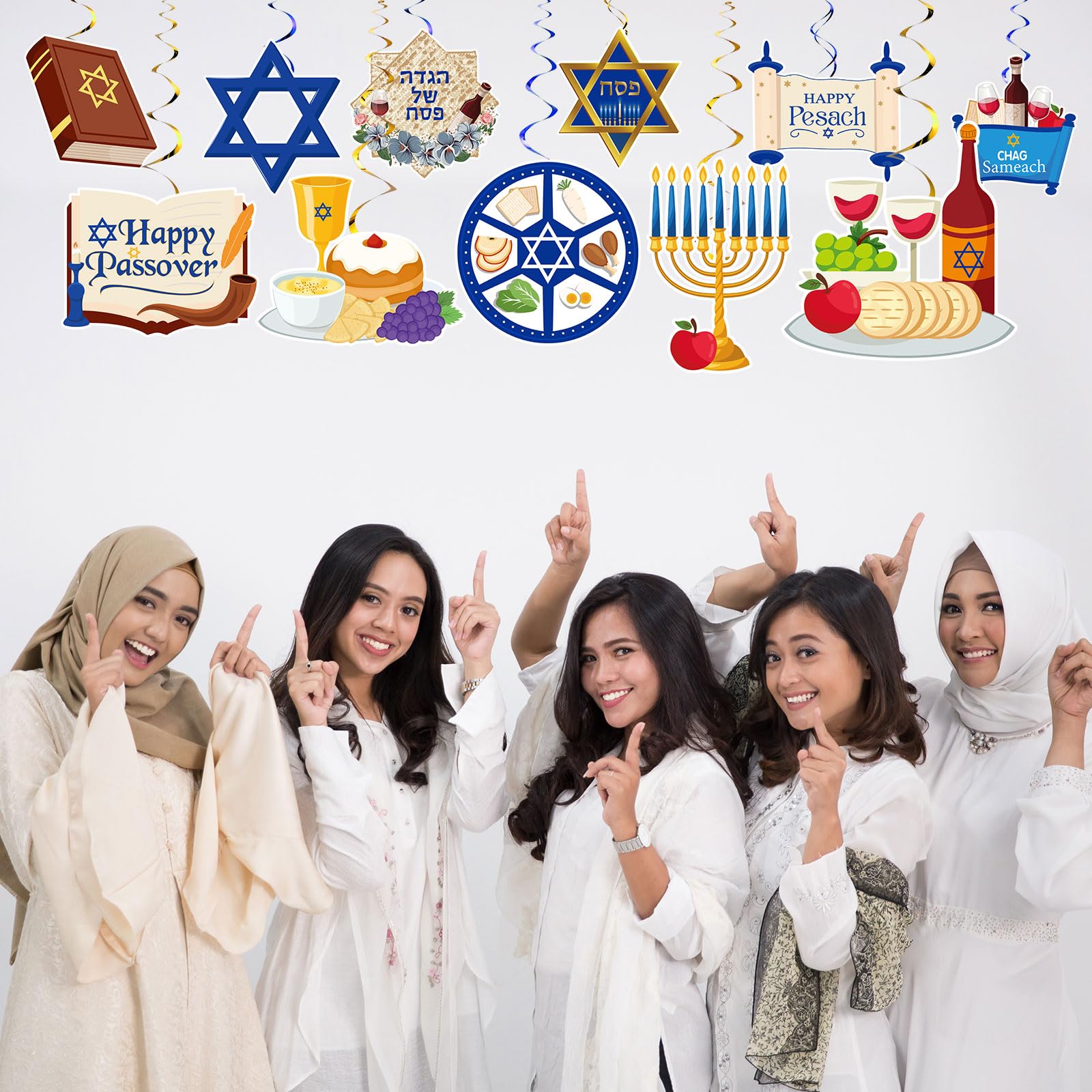 Snapklik.com : 30 Set Passover Decorations Happy Passover Hanging ...
