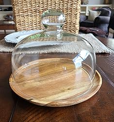 Amazon.com | MyGift 7.5 Inch Small Clear Glass Dessert/Cheese Cloche ...