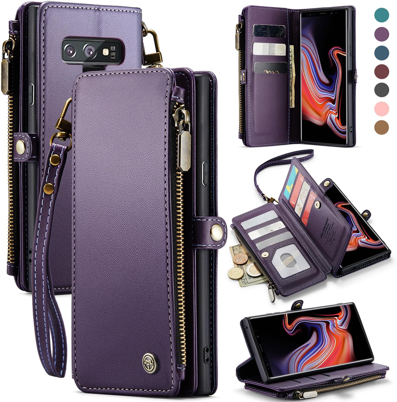 Amazon.com: Defencase Compatible with Galaxy Note 9 Case Wallet with ...