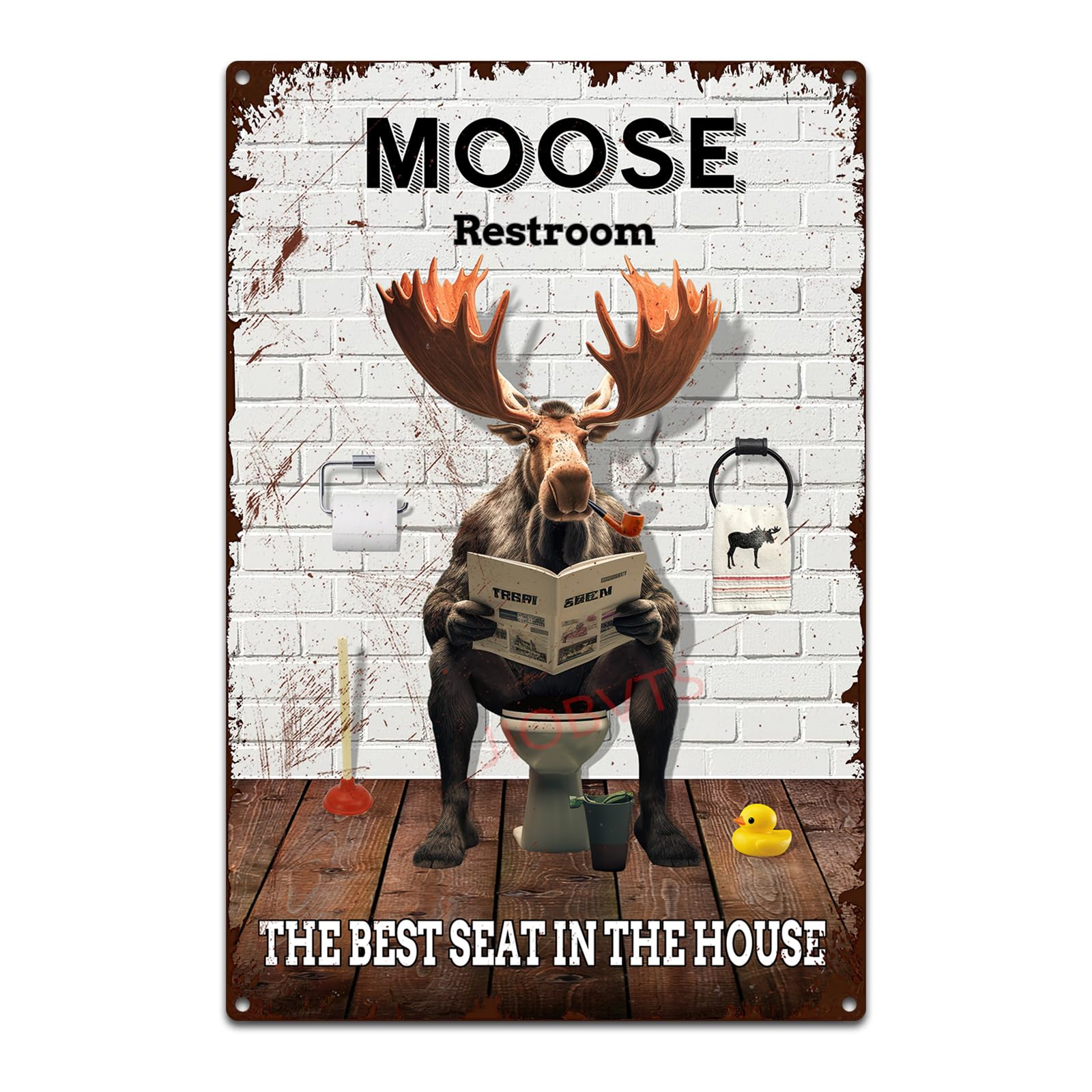 Amazon.com: Vintage Moose Reading News Tin Sign Moose Lover Gift Funny ...