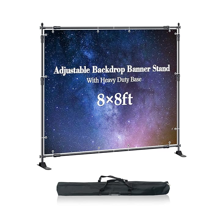 Buy Golemas 8 x 8 FT Backdrop Stand, Heavy Duty Step and Repeat Banner ...