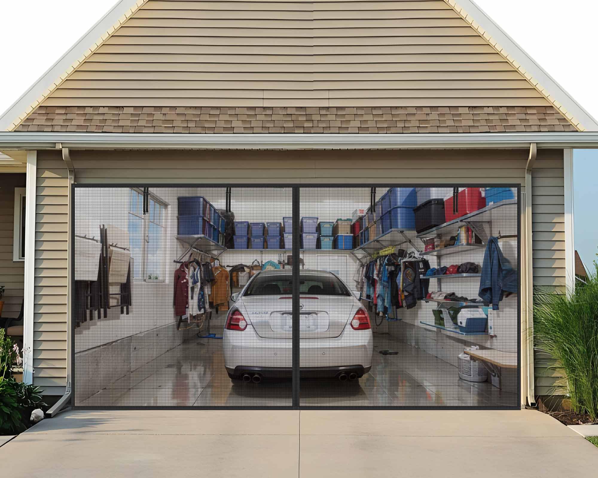 Snapklik.com : 9x7FT Garage Screen Door Mesh Magnetic Garage Door ...