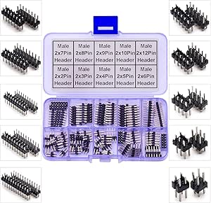 Amazon.com: Yoeruyo 2.54mm Male Pin Header Dual Row DIP Connector Kit，2 * 2/3/4/5/6/7/8/9/10 ...