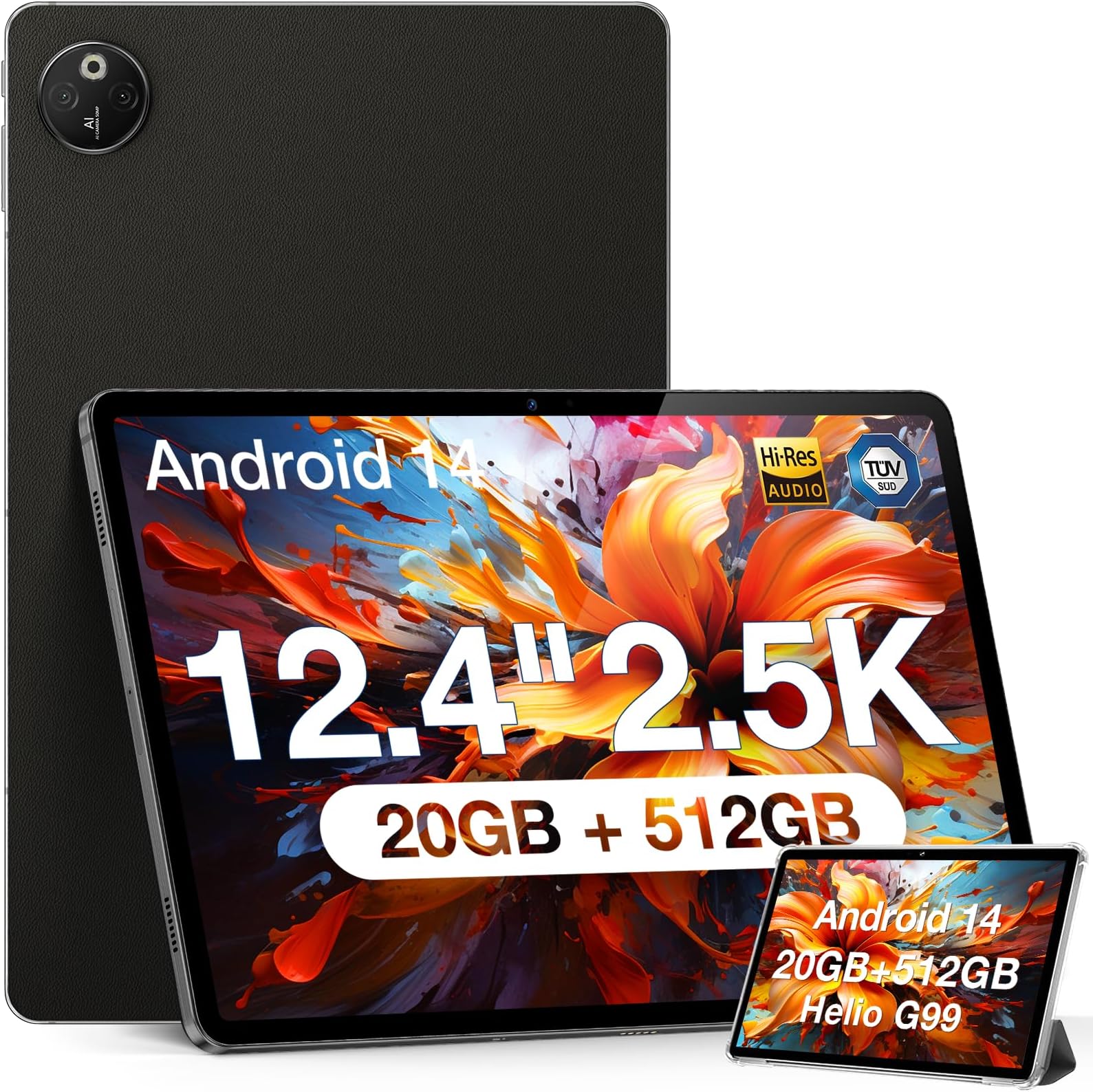 DOOGEE T30 MAX Tablet, 12 Pollici, 20GB RAM + 512GB ROM/2TB TF, Android ...