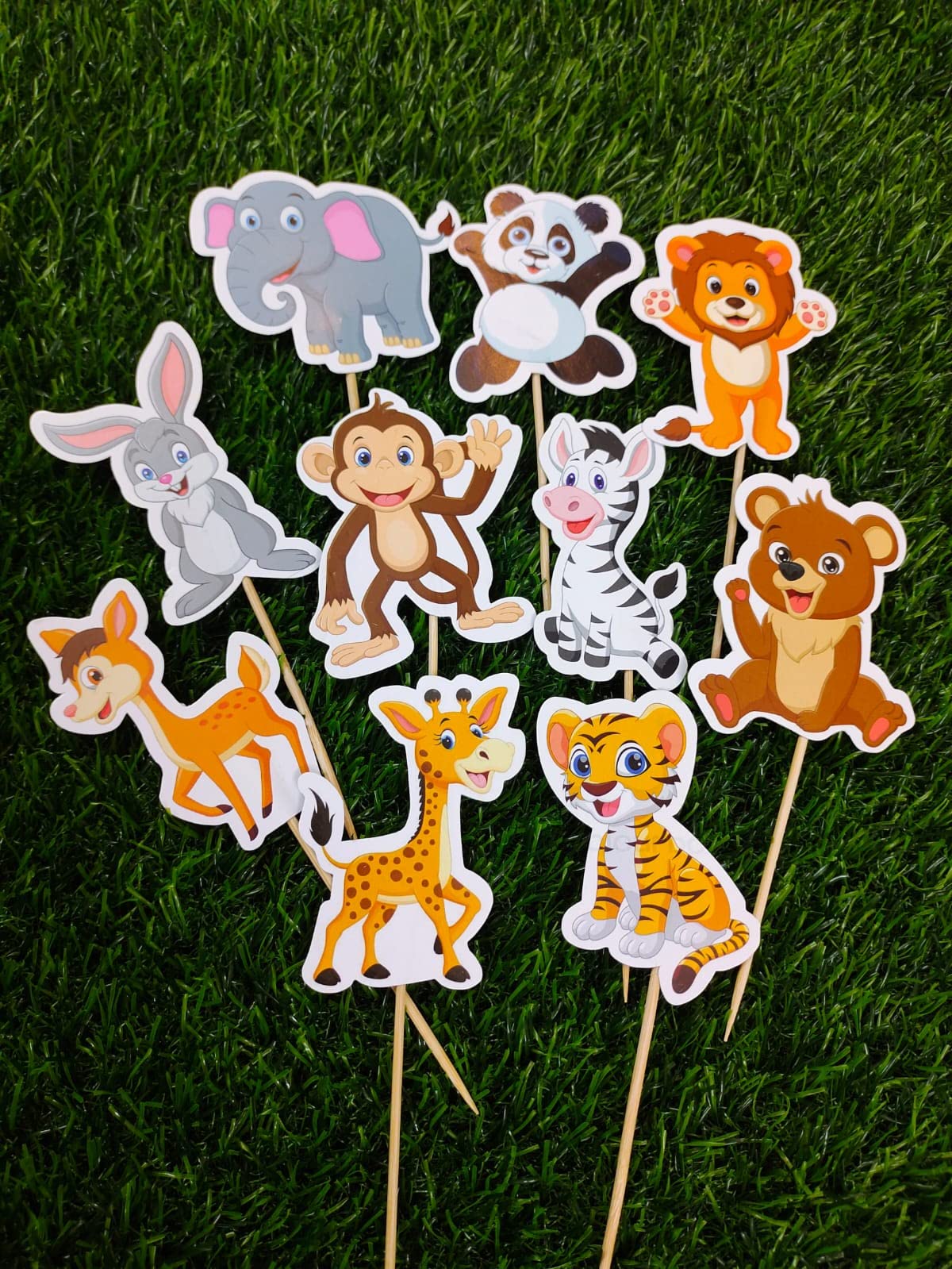 Rachna Animal Cake Topper 10 Pcs Jungle Theme Cake Topper | Desertcart GB