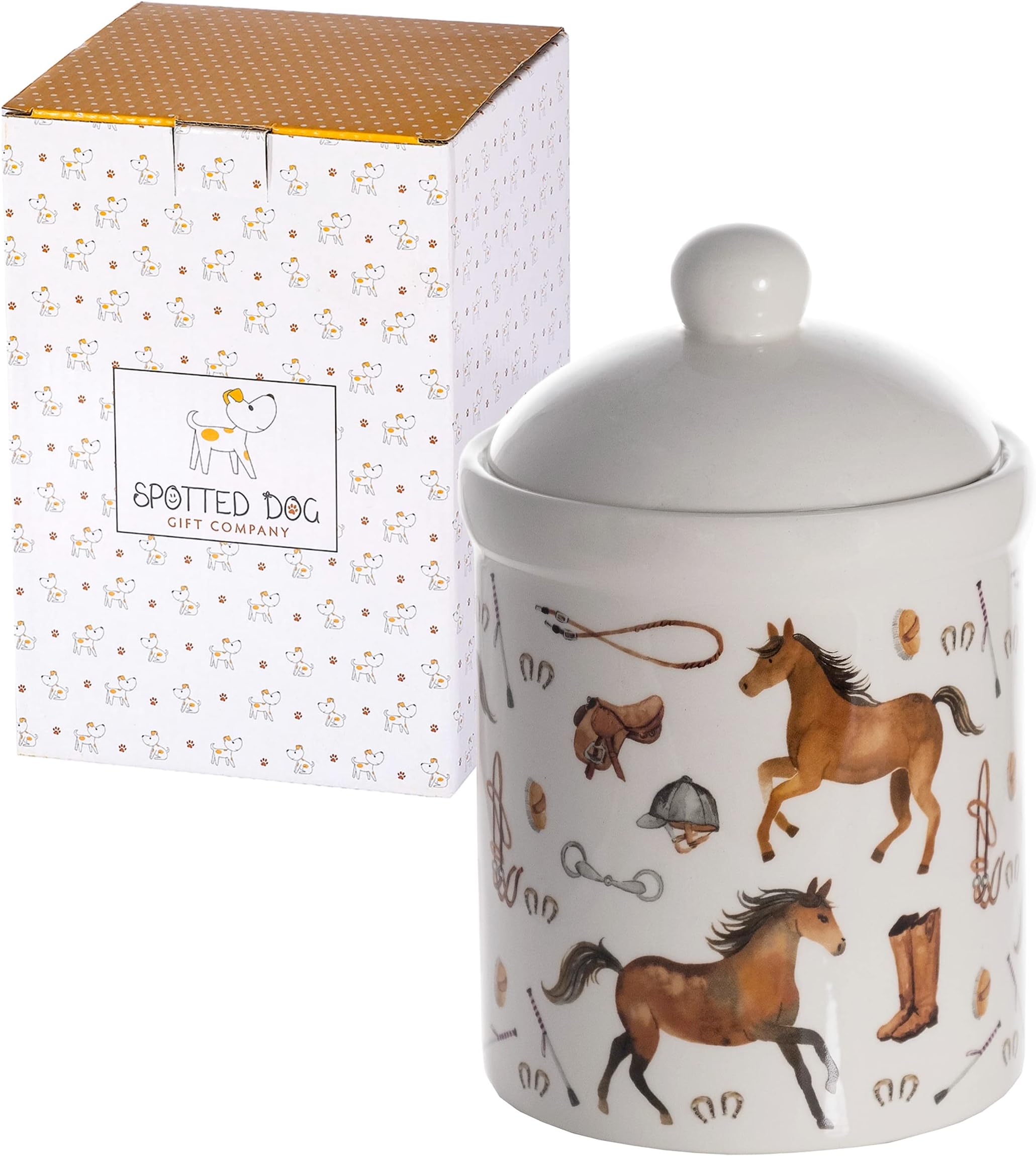 SPOTTED DOG GIFT COMPANY Ceramic Storage Jar, Cute Kitchen Canister for ...