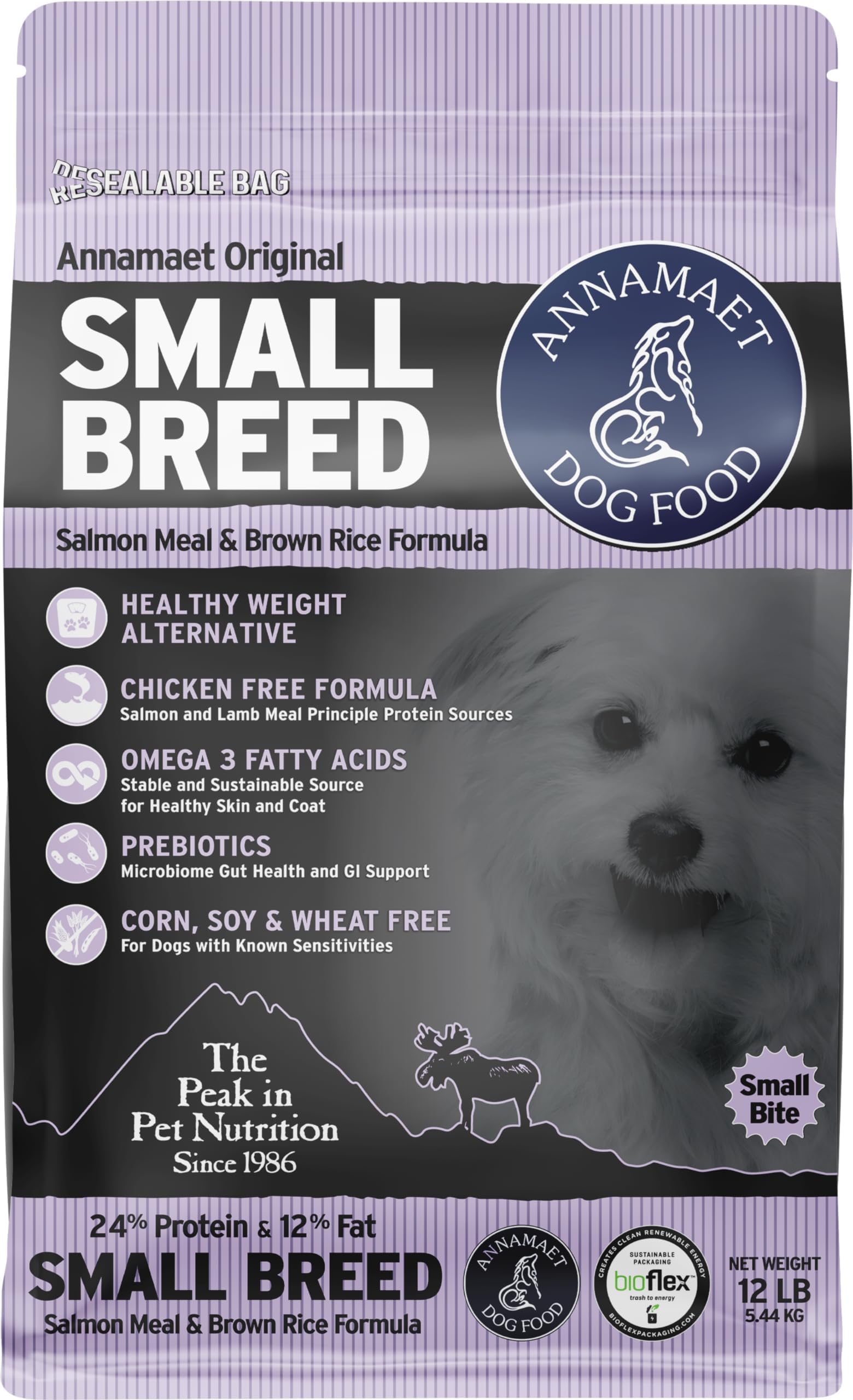 Amazon.com: Annamaet Original Small Breed Salmon Formula Dry Dog Food ...