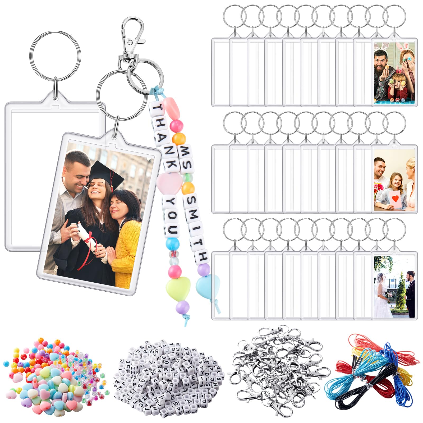 Amazon.com: 30 Set Graduation Acrylic Photo Insert Keychain Acrylic ...