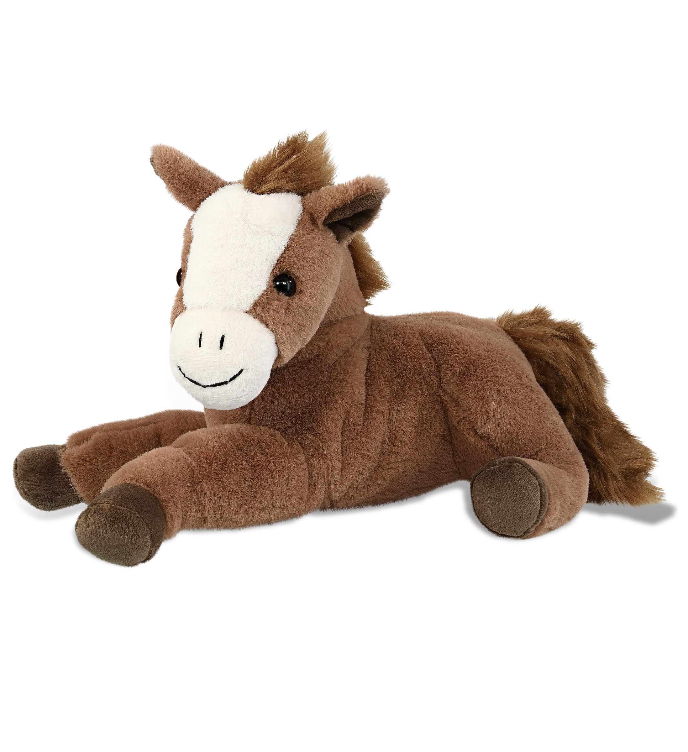 Amazon.com: DolliBu Laying Brown Horse Stuffed Animal - Soft Huggable ...
