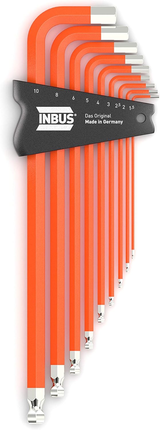 INBUS® 70310 Inbusschlüssel Set 9tlg, 1.5–10mm, mit ColorGrip orange ...