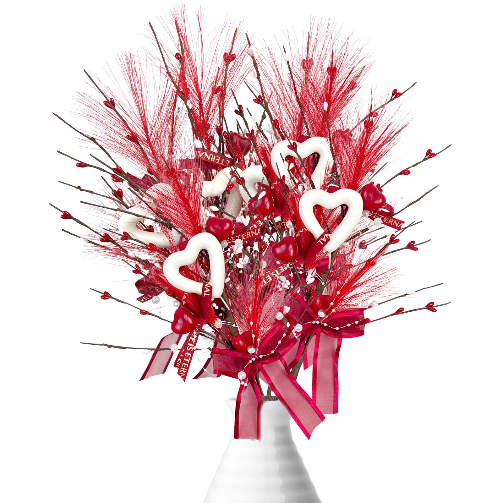 Amazon.com: CODOHI 6 Pcs Valentine's Day Heart Shaped Berry Feather ...