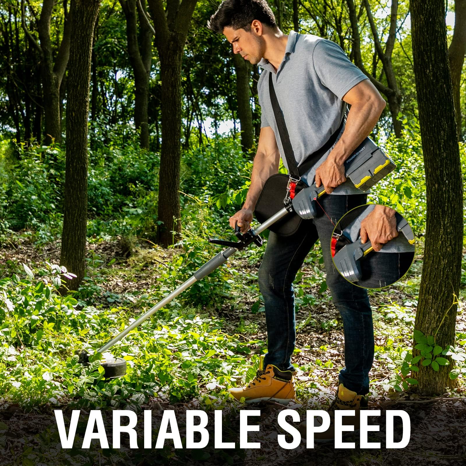 Snapklik.com : PowerSmart Cordless String Trimmer & Brush Cutter 2-in-1 ...
