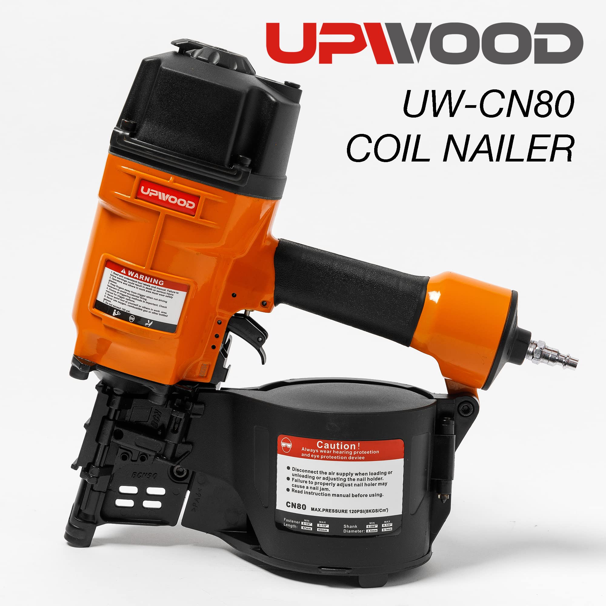 CN80 Air Coil Nailer by UPWOOD, 2-1/4 Inch to 3-1/4 Inch 15 Degree Coil ...