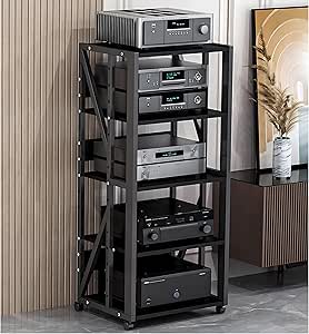 Amazon.com: SHZYJBRY 5-Tier AV Media Stand with Storage Shelves, Stereo ...