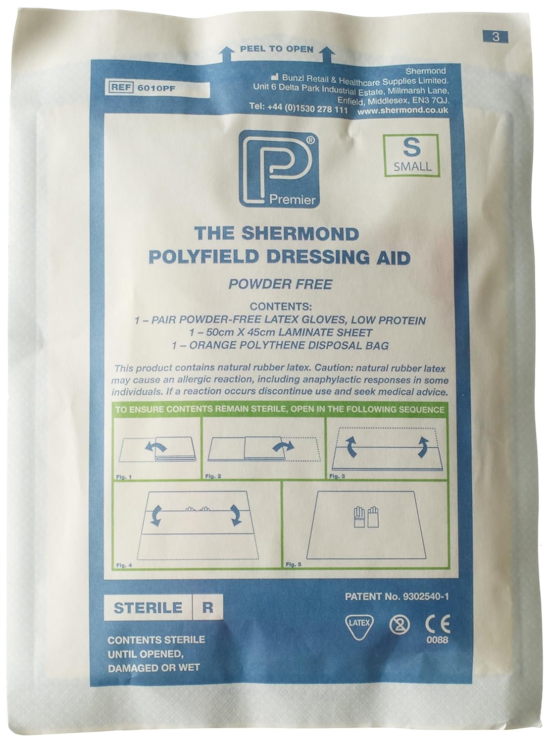 Premier PM6010PF Polyfield Dressing Aids Small Latex Gloves + Yellow ...