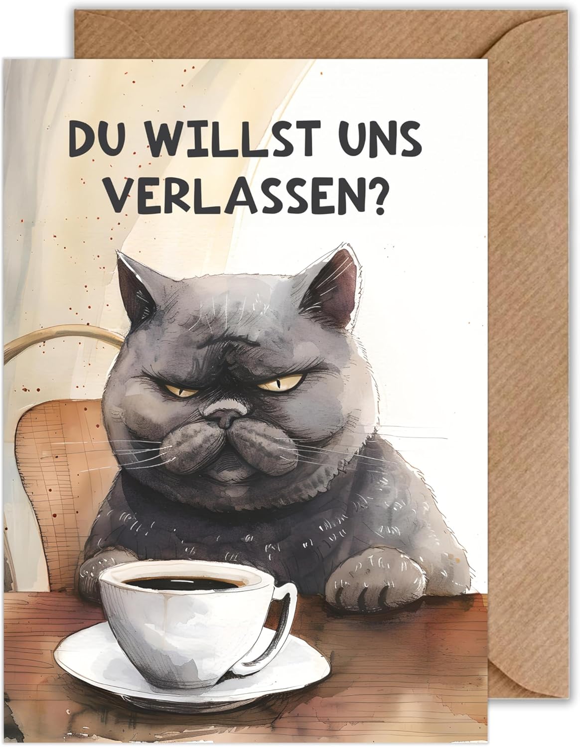 WBdesignz Lustige Abschiedskarte Katze Kollege Karte zum Abschied Job ...