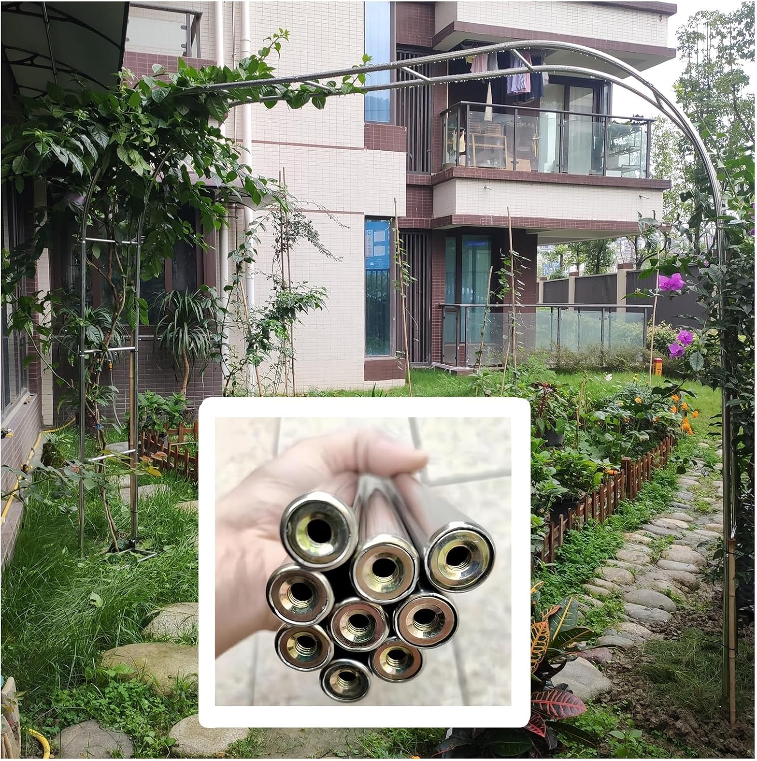 Amazon.com: 1 Pcs 7.8 Ft Stainless Steel Wedding Arch Garden Arbor ...