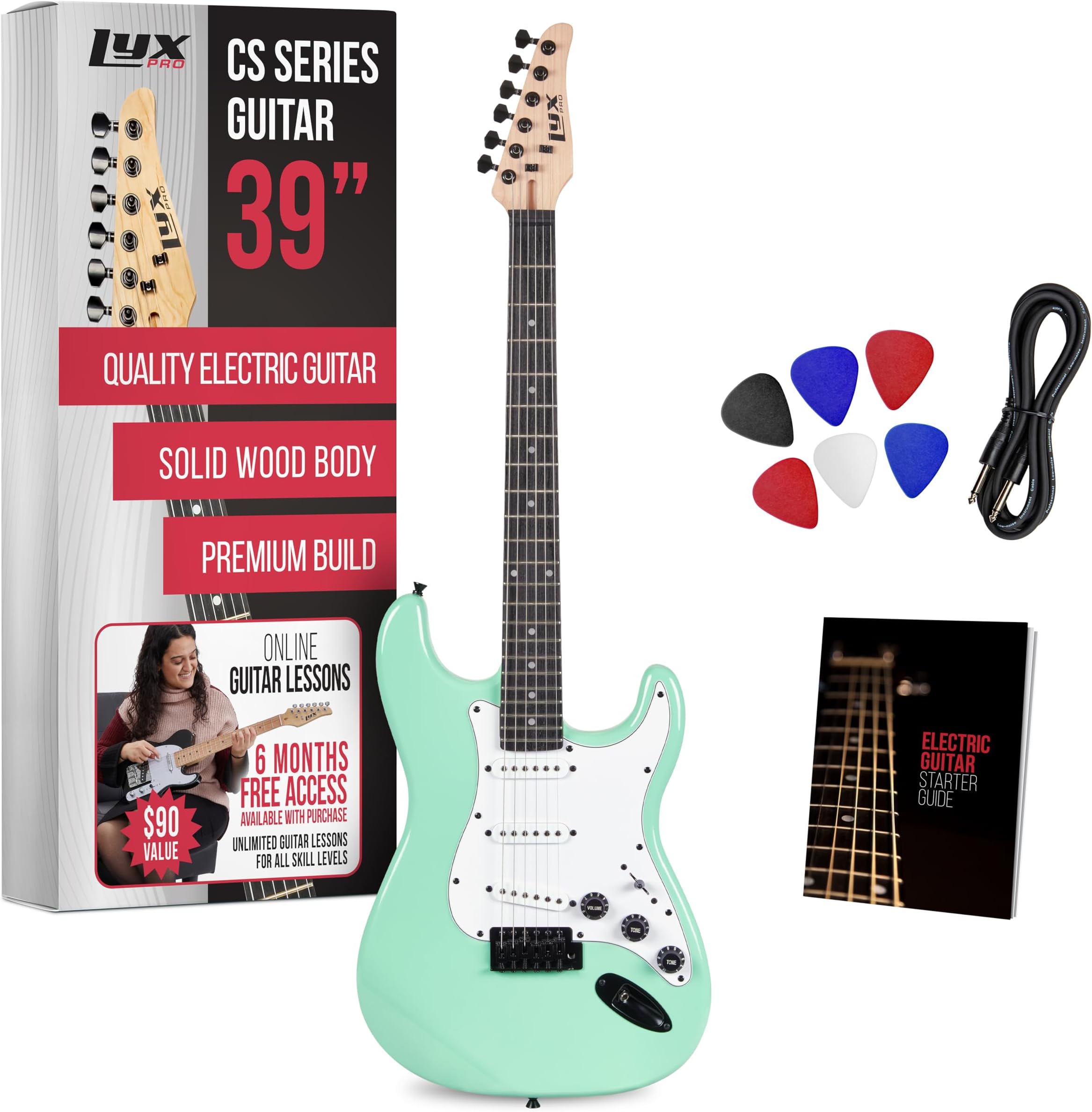 Amazon.com: LyxPro CS 39” Electric Guitar Kit for Beginner ...
