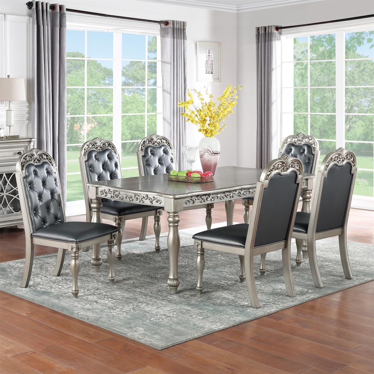 Amazon.com - LLS Dining Room Table Set, Set of 7 Dining Table Set with ...