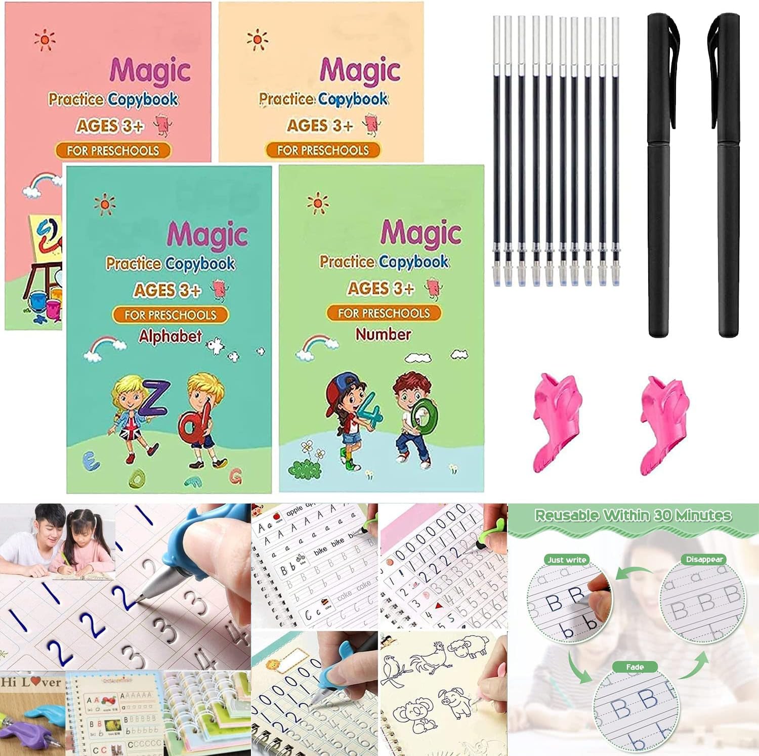 ANAIKO Magic Practice Book Number Tracing Book for Preschoolers with ...