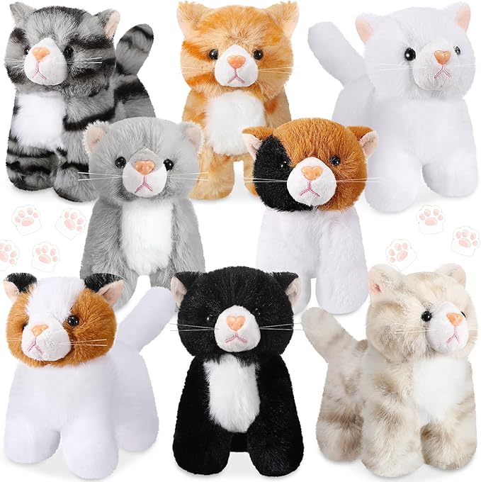 Amazon.com: Sumind 8 Pcs Cat Stuffed Animals Bulk Plush Pets 5 Inch ...