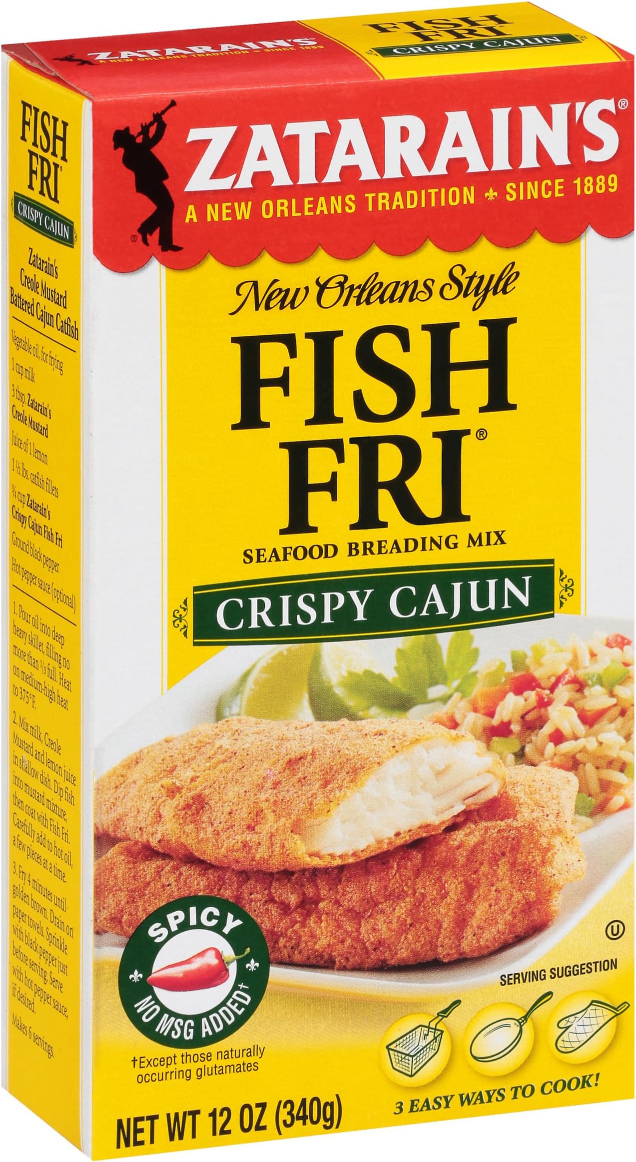 Amazon.com : Zatarain's Crispy Cajun Fish Fri Seafood Breading Mix, 12 ...