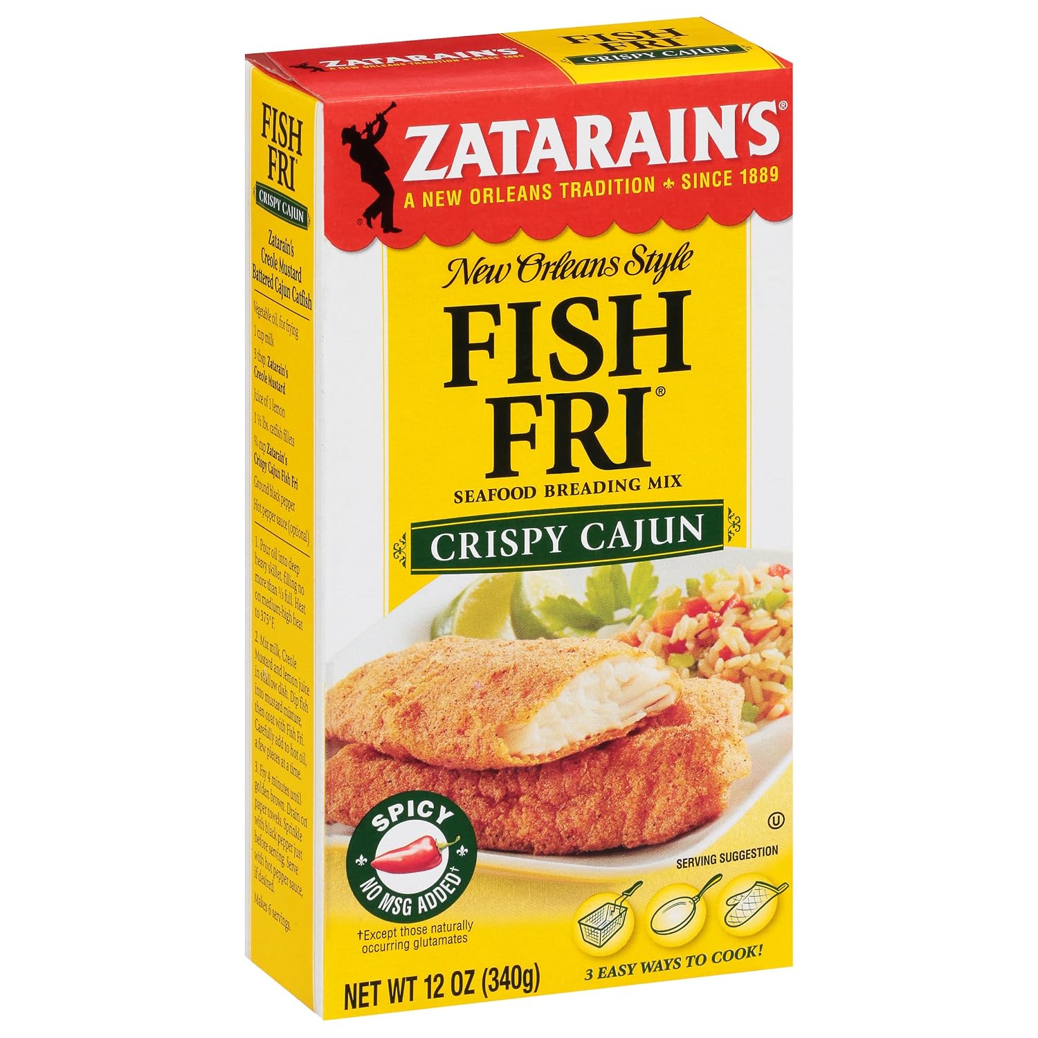 Amazon.com : Zatarain's Crispy Cajun Fish Fri Seafood Breading Mix, 12 ...