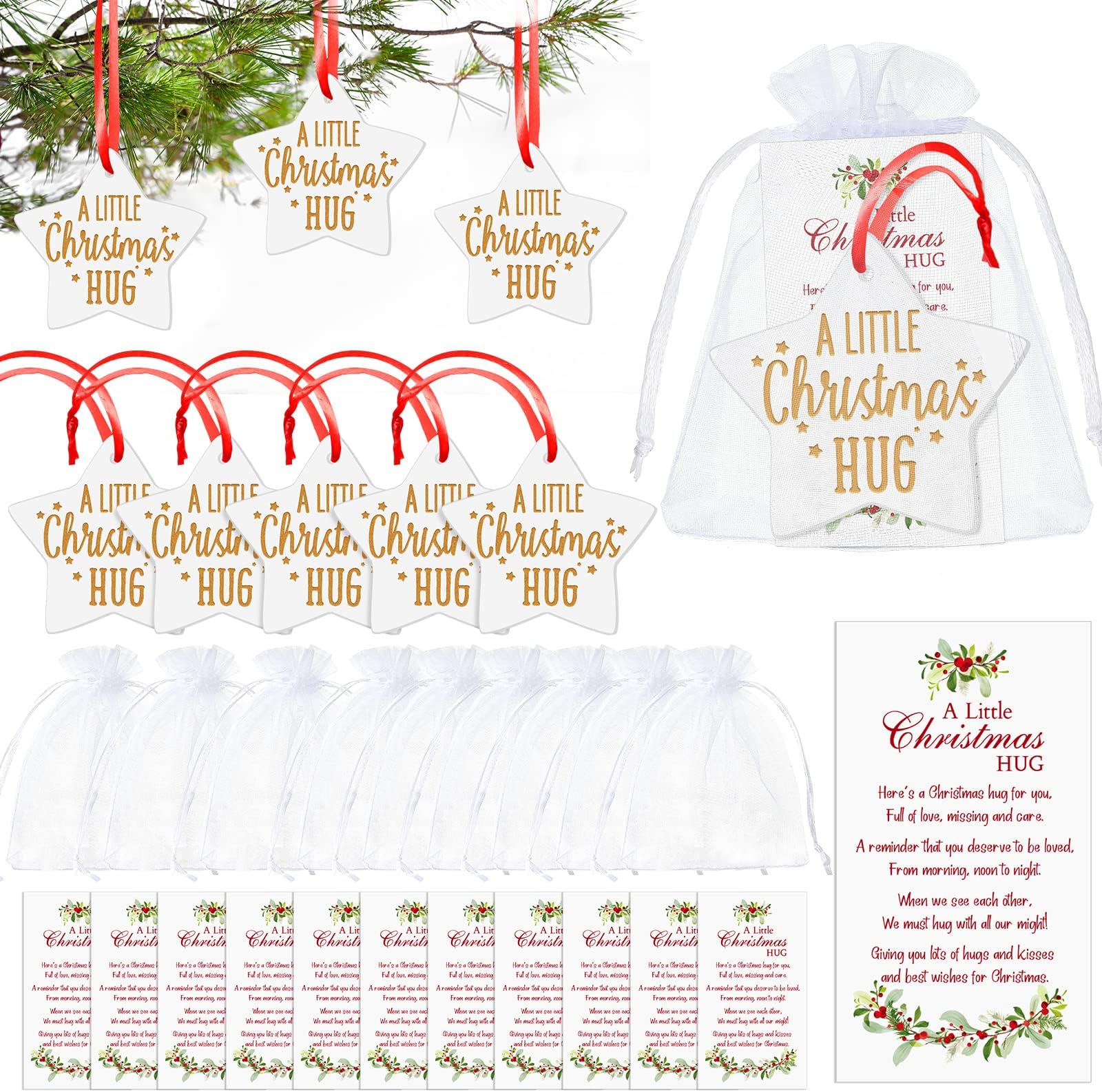 Amazon.com: 20 Pcs Thank You Ornaments Christmas Appreciation Gifts May ...