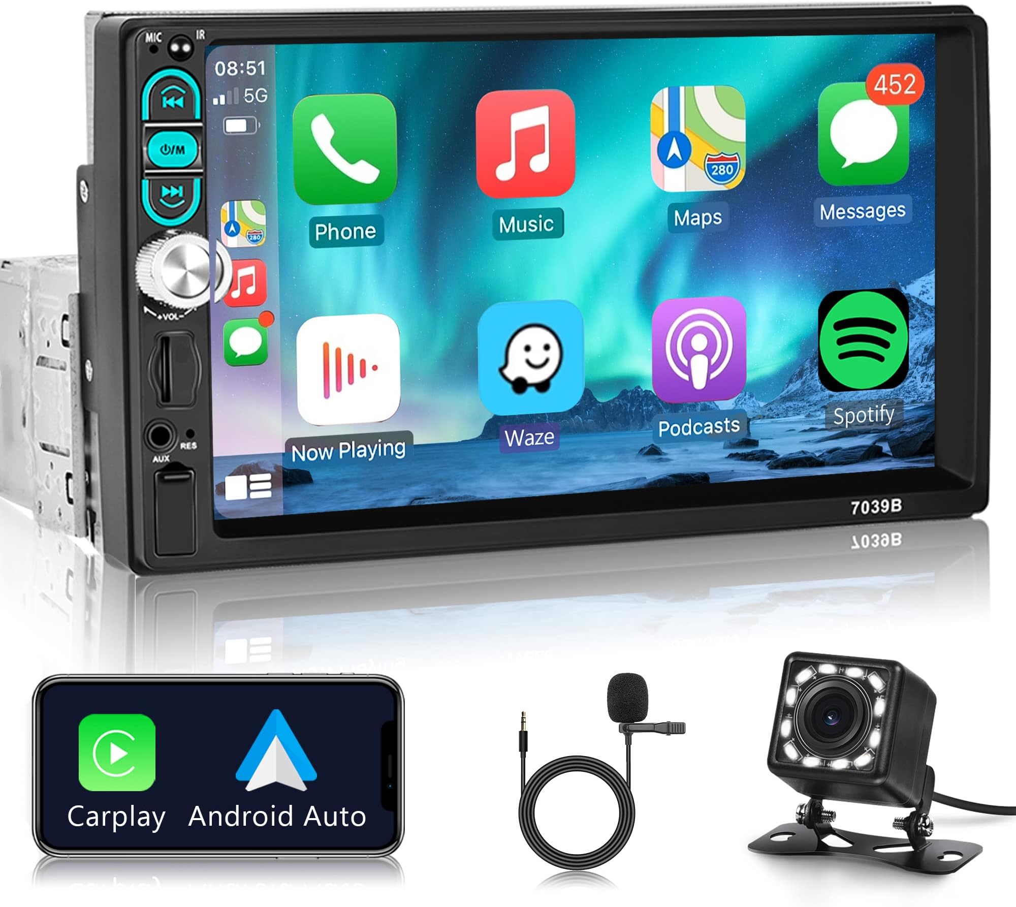 Carplay Autoradio 1 Din mit Android Auto Bluetooth ...
