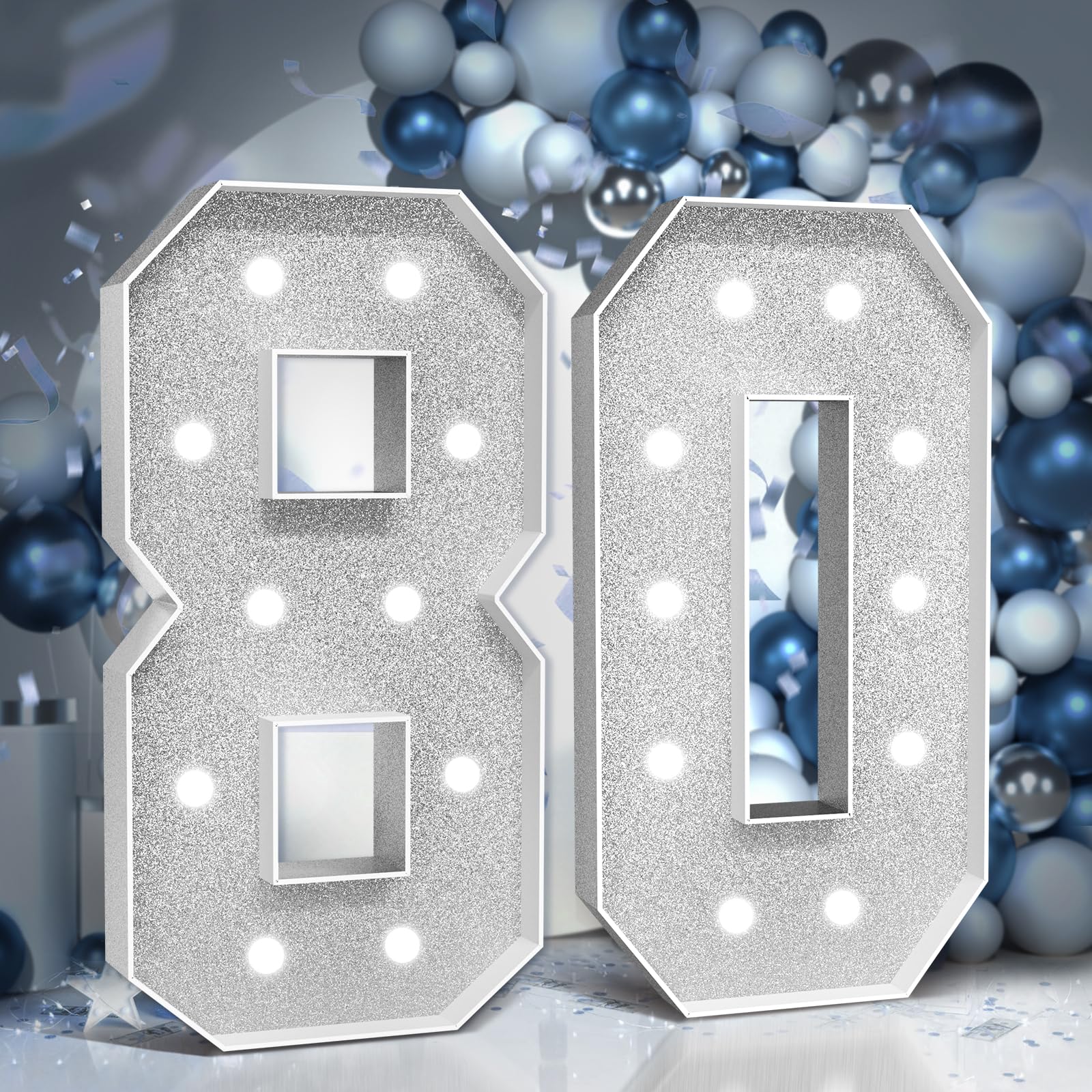 Snapklik.com : Marquee Numbers 80th Birthday Decoration: 4FT Large ...