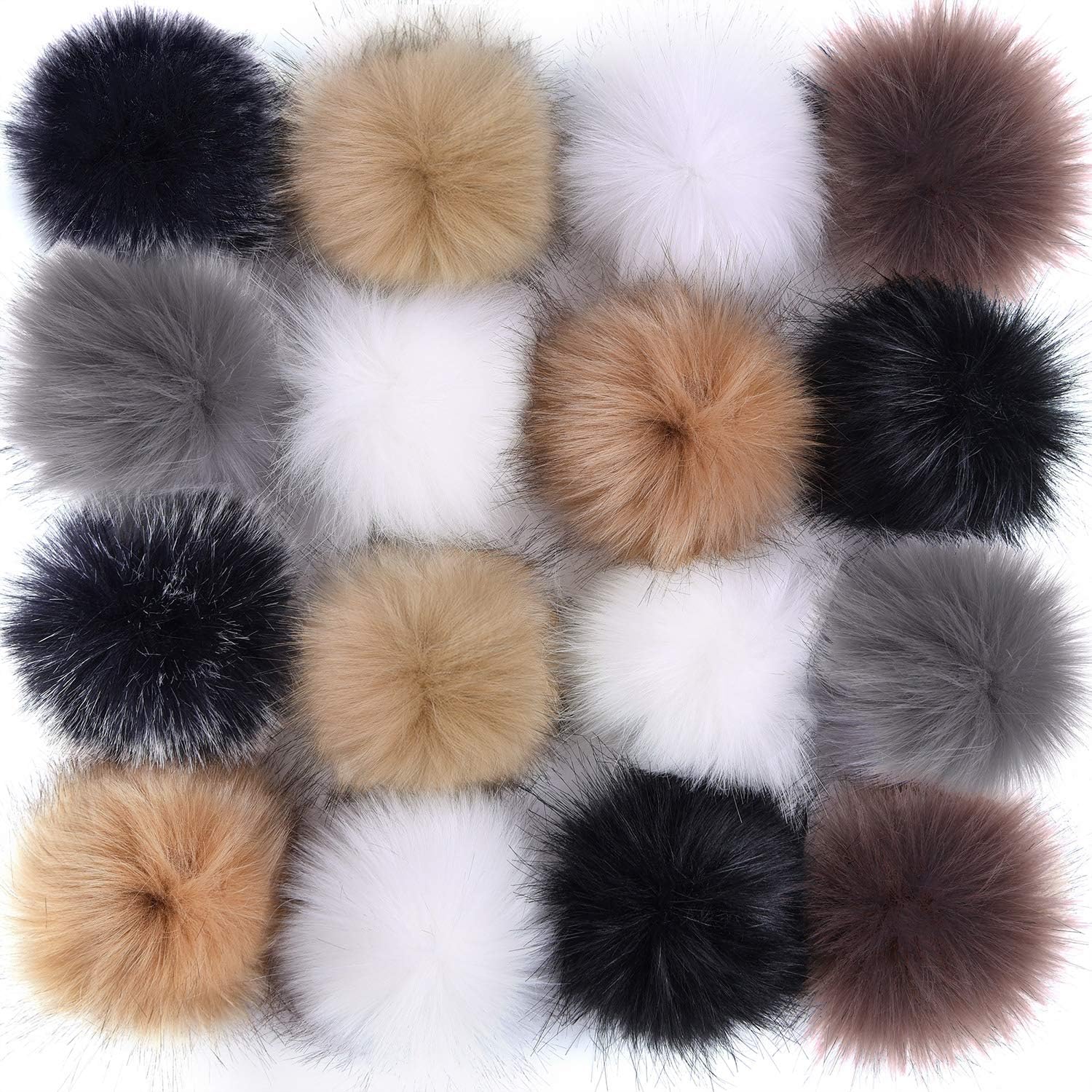 Amazon.com: Coopay 24 Pieces Faux Fox Fur Pom Pom Balls DIY Fur Fluffy ...