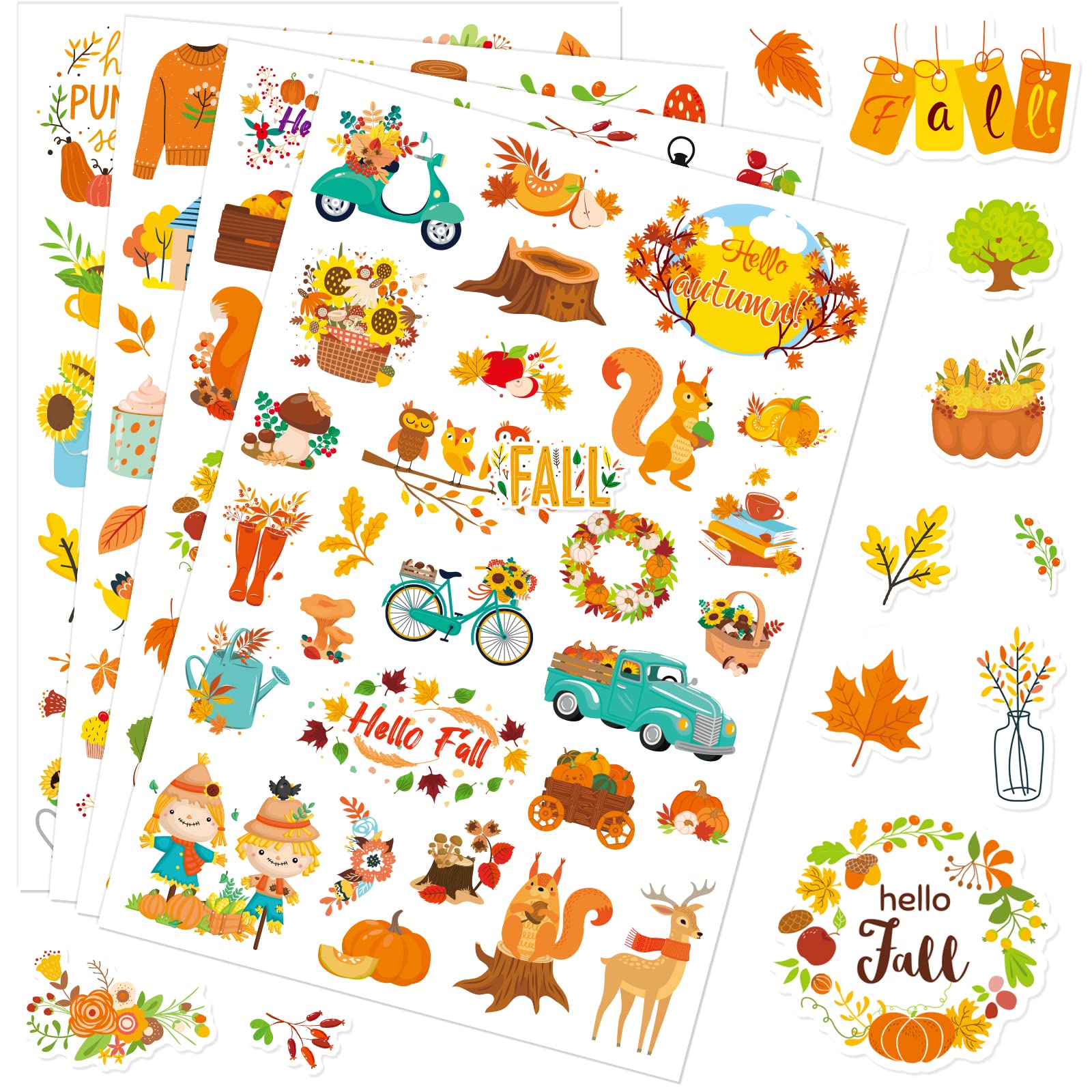 Amazon.com: Fall Stickers 640 Counts Hello Autumn Season Pumpkin ...