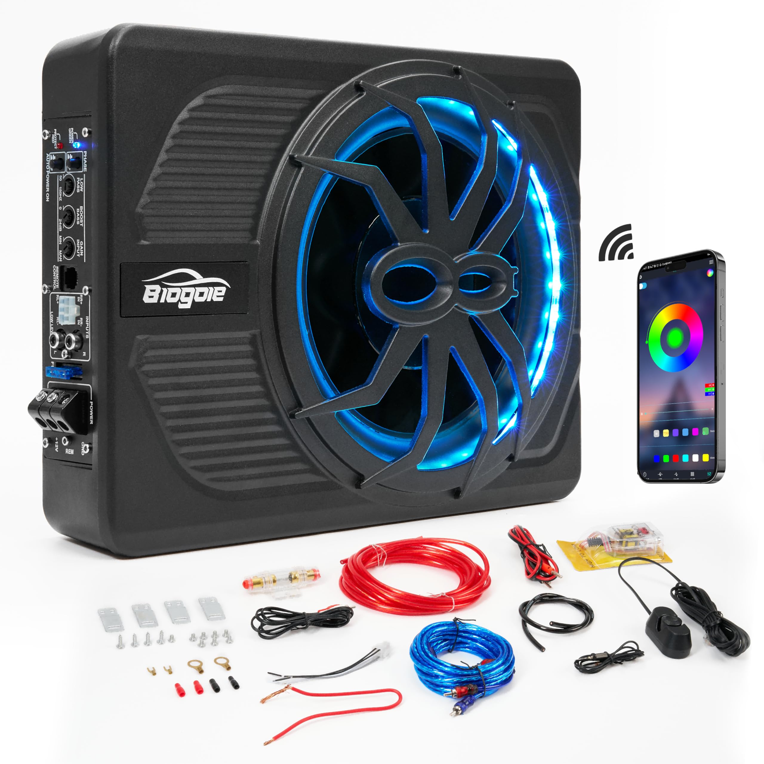 Amazon.com: Blogole 10" 800w Slim Under Seat Subwoofer with Built-in ...