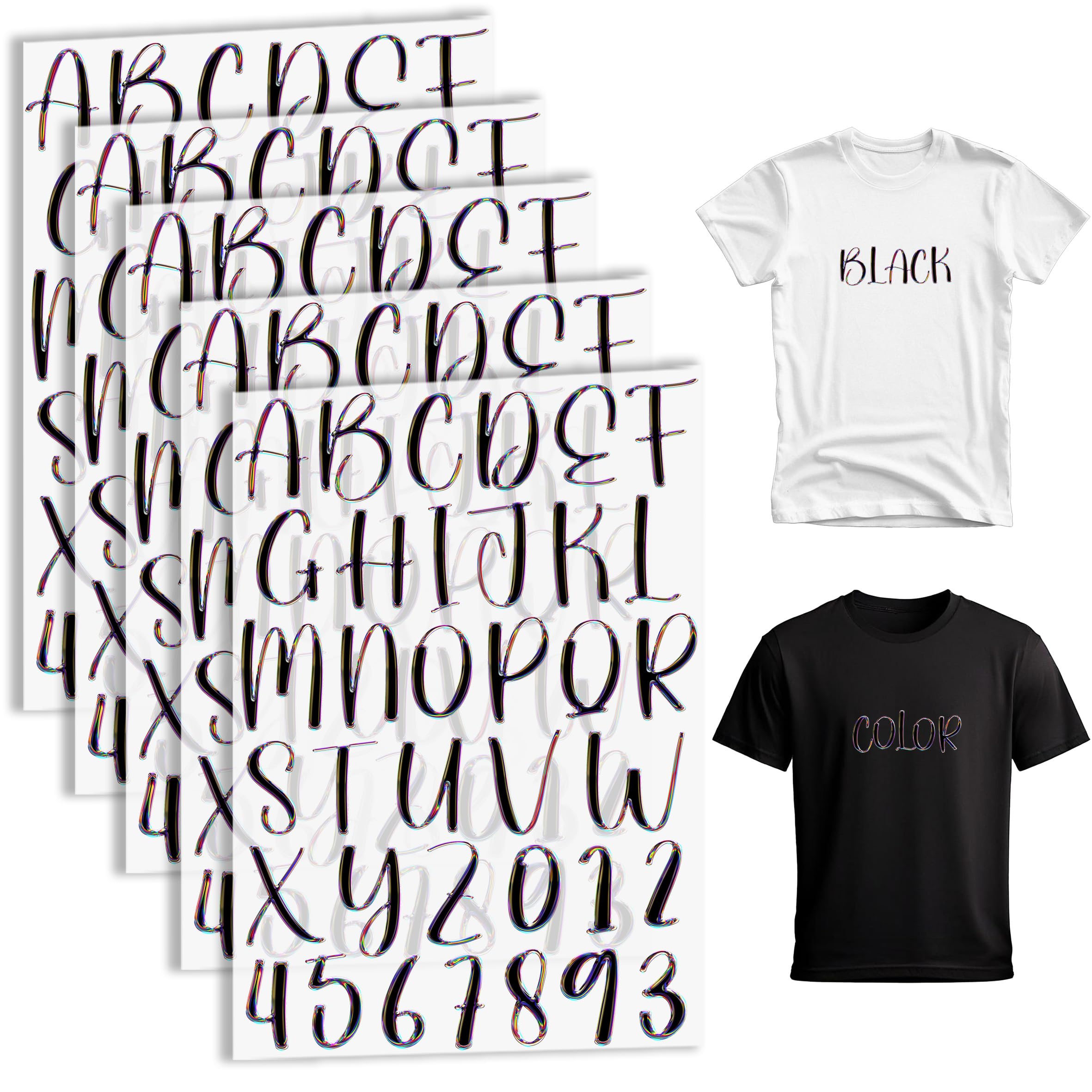 Amazon.com: 5 Sheets 180 Pcs Iron on Letters and Numbers, Iron on ...