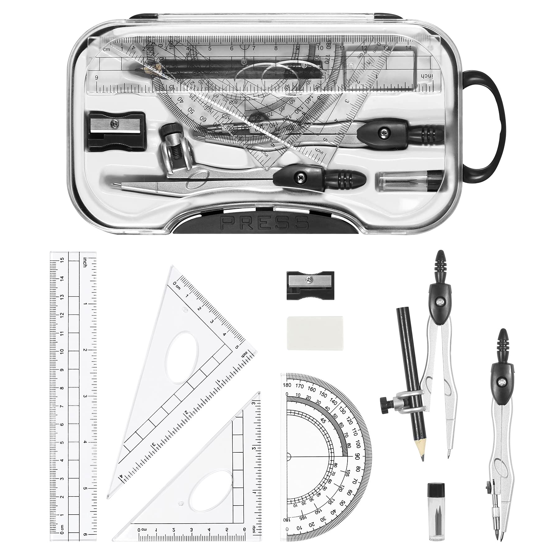 Snapklik.com : Unjoo Math Geometry Kit Sets 10 Piece Student Supplies