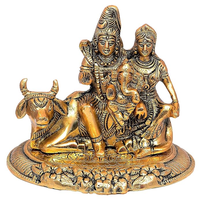Buy Handcrafted Shiva Parvati Ganesh Idol Shiv Parivar with Ganesh On ...