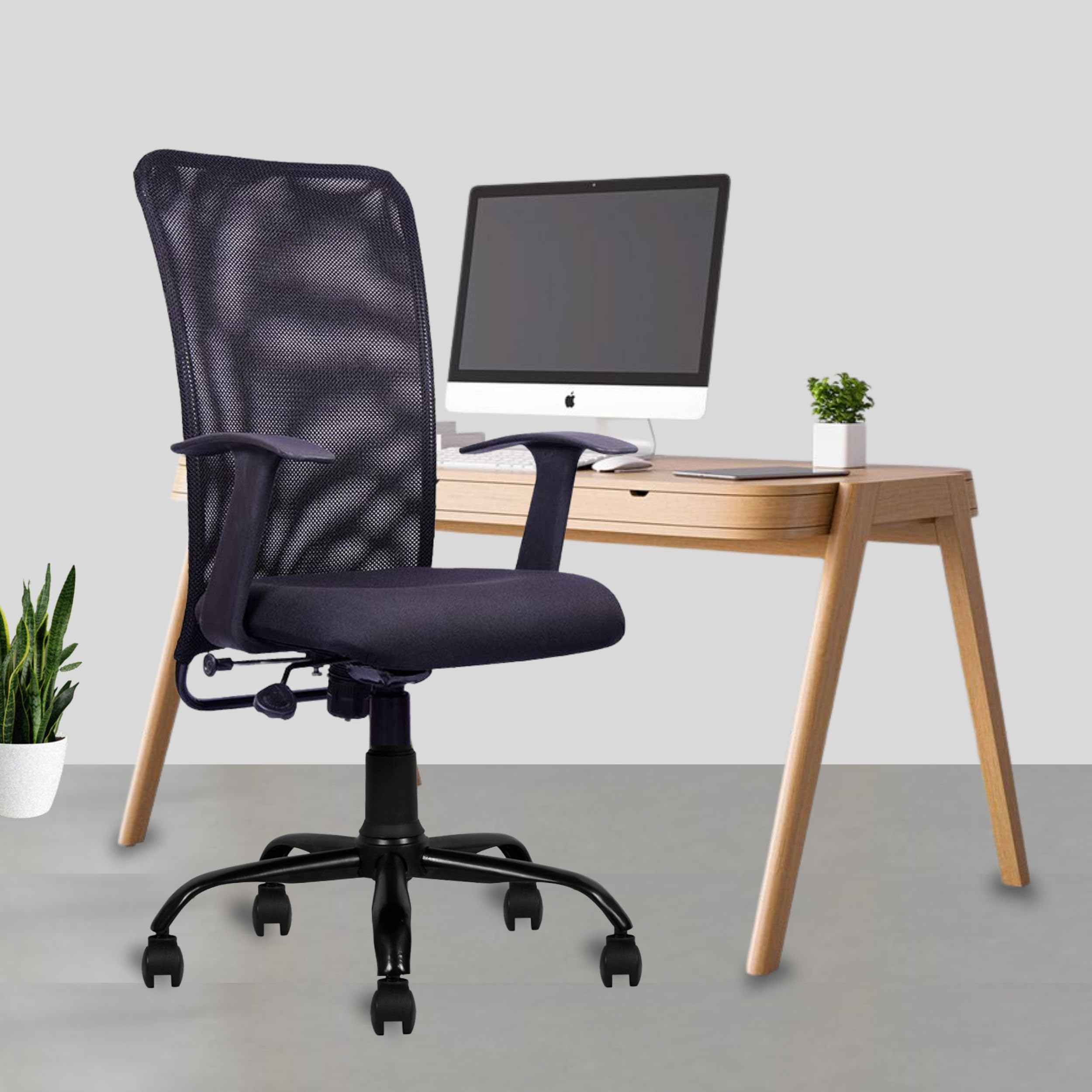 Alfa Chairs Casual Swivel Fabric Office Chair (Black) : Amazon.in: Home ...