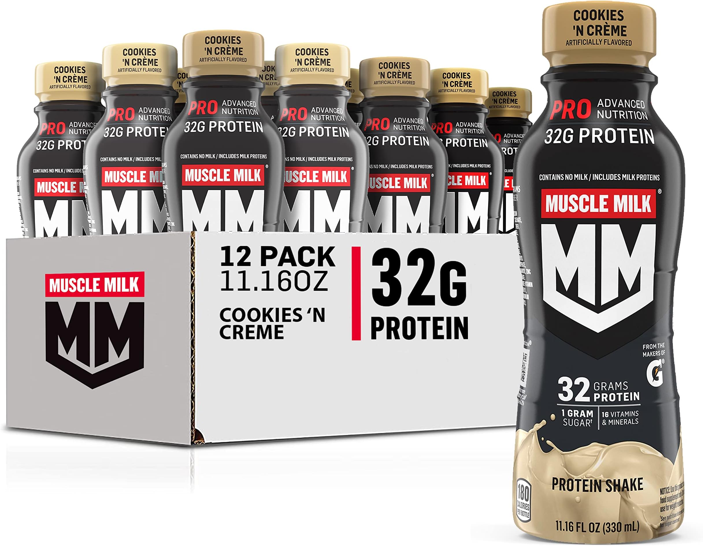 Amazon.com: Muscle Milk Pro Series Shake, Cookies 'n Creme, 11.16 Fl Oz ...