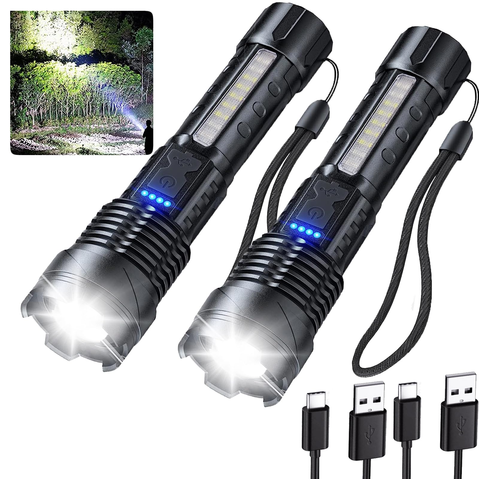 Sogidon Flashlights High Lumens Rechargeable, 1,000,000 Lumen Super ...