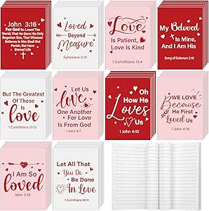 Amazon.com : Gilprop 50 Pcs Christian Valentines Notebooks Jesus Bible ...