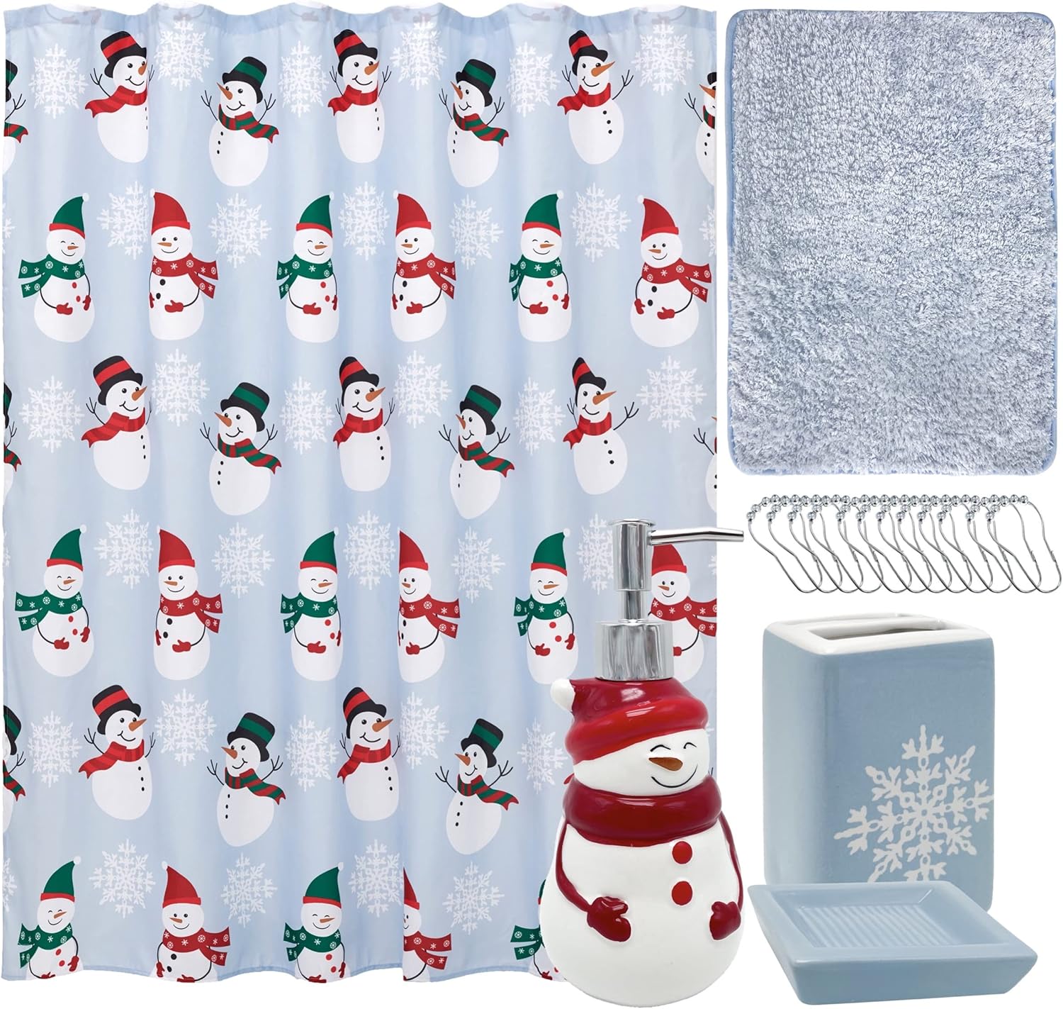 Amazon.com: Indecor Home 17 Piece Ceramic Bathroom Accessory Set with ...