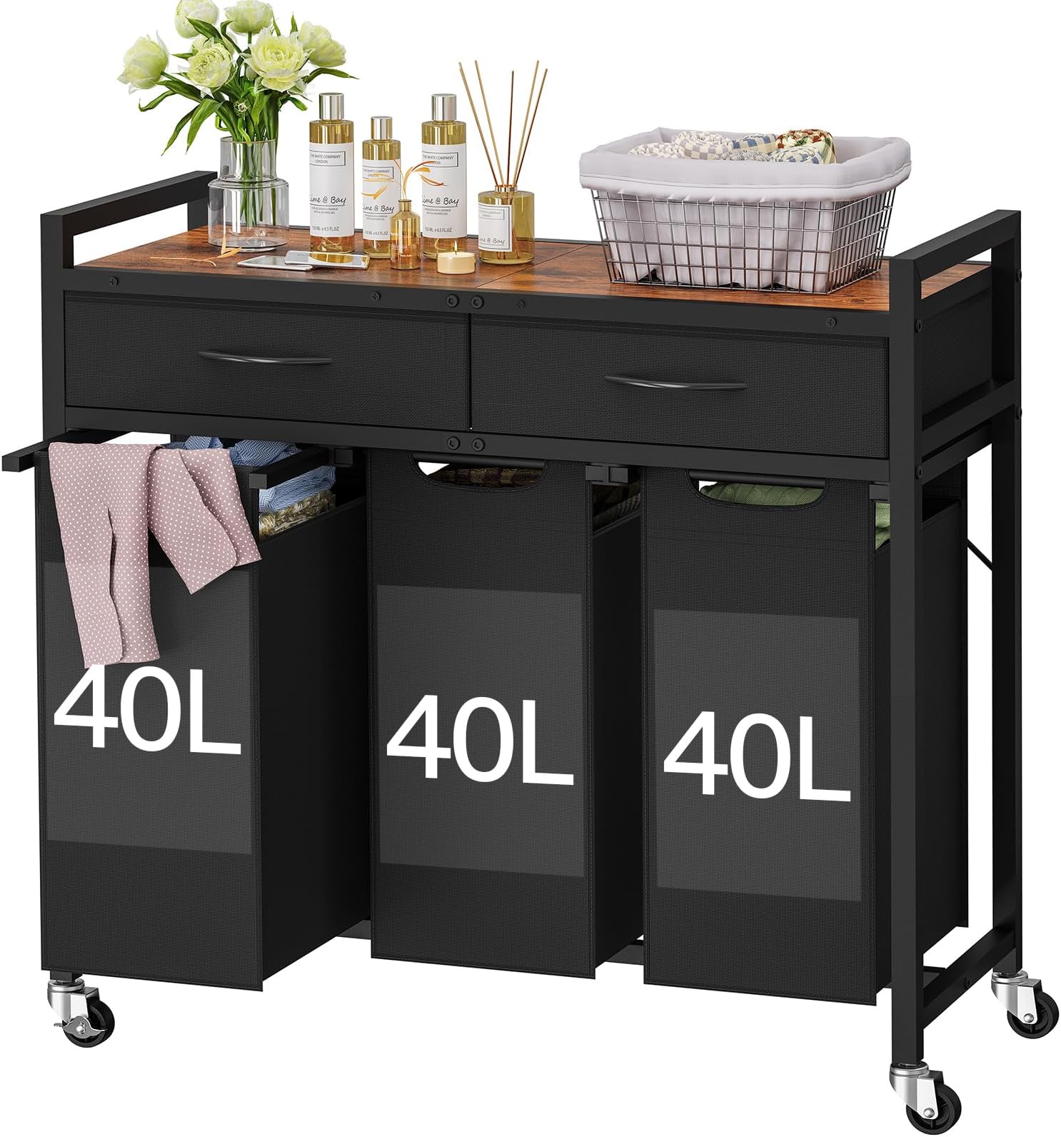 Amazon.com: Extra Large Laundry Hamper, Laundry Hamper 3 Section with ...