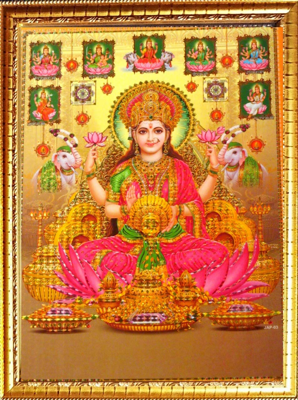 Buy SuninowHindu Lord Goddess Ashta Lakshmi God Religious Framed ...