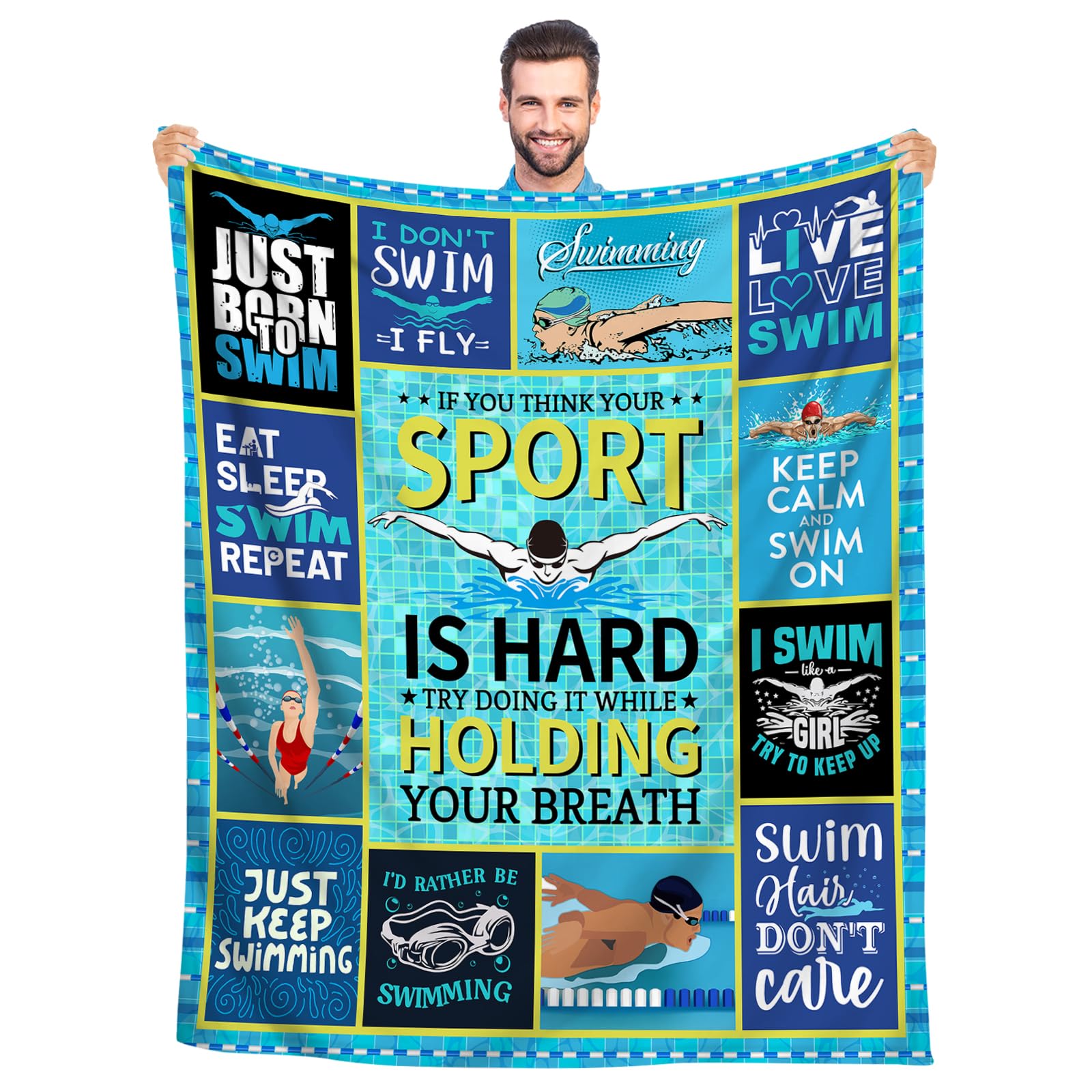 Amazon.com: Shuwekk Swim Blankets Gifts for Swimmers, Swimming Gifts ...