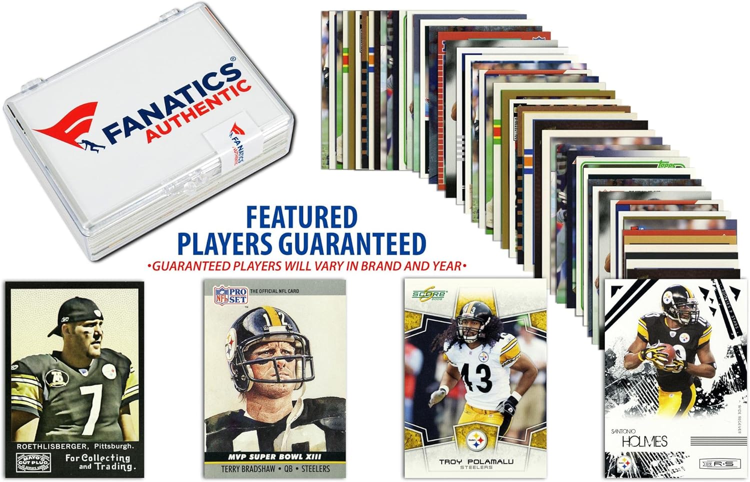 Amazon.com: Pittsburgh Steelers Team Trading Card Block/50 Card Lot ...