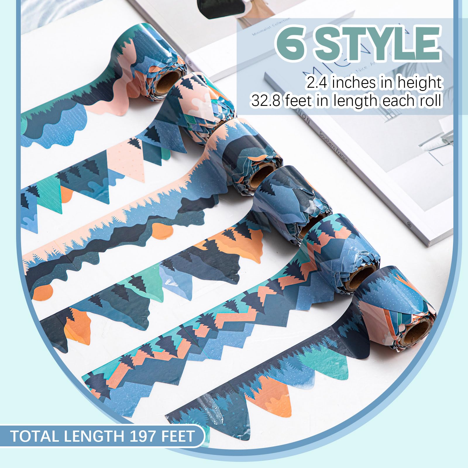 Snapklik.com : 6 Rolls 197 Ft Moving Mountains Border Trim Classroom ...