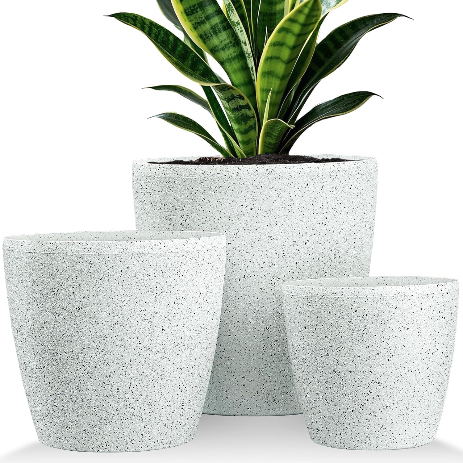 Amazon.com : Flomiara 3 Pack Outdoor Planters, 14/11/8 Inch Large ...