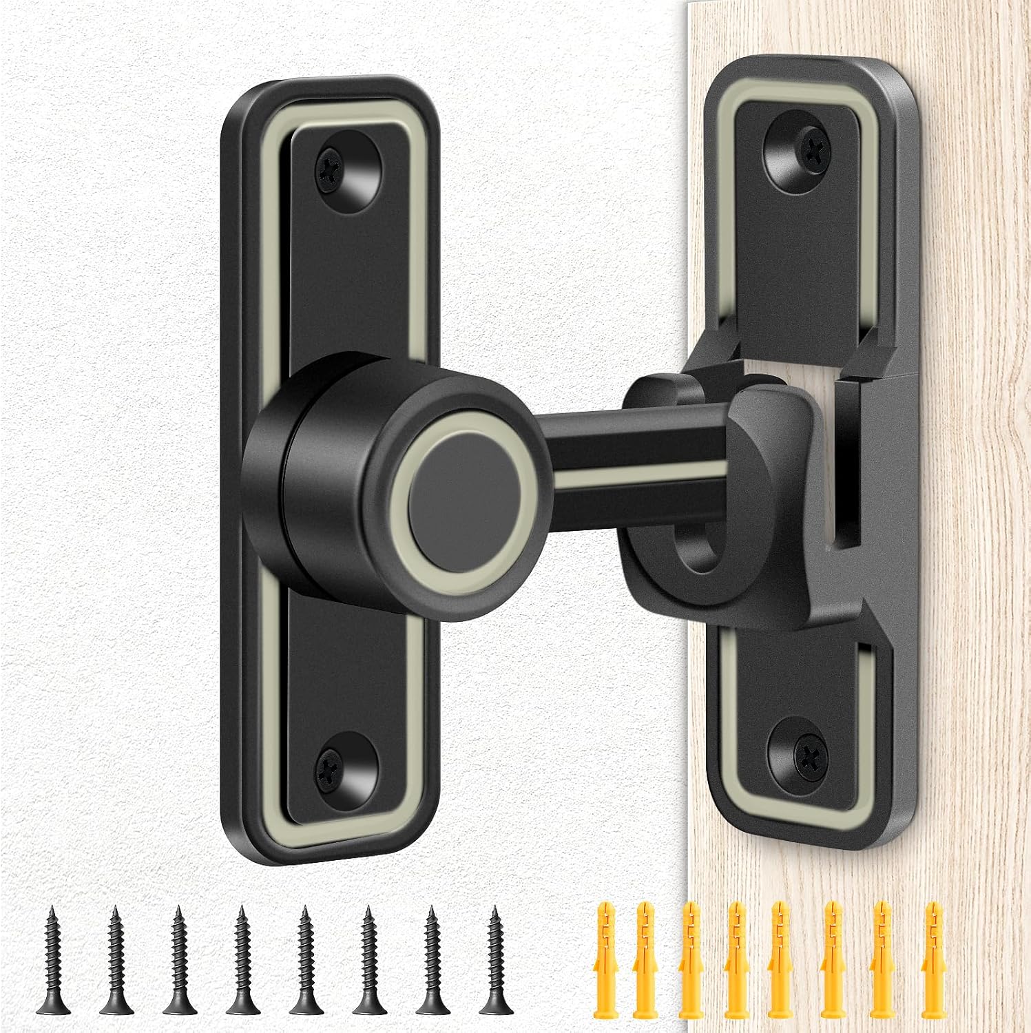 Heavy Duty Gate Latches, 90 Degree Barn Door Lock Glow at Night Thicker ...