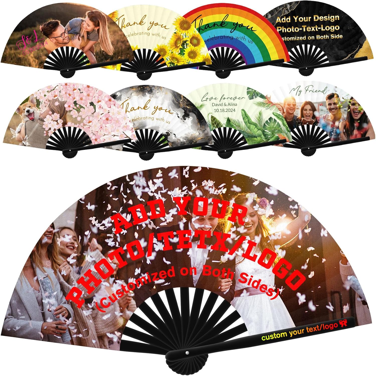 Amazon.com: Personalized Decorative Folding Fans with Photo Custom Fans ...